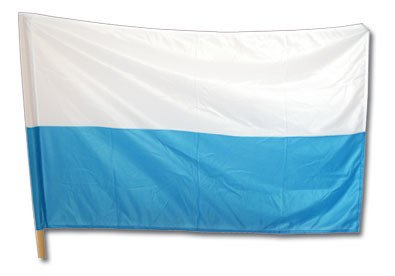 White and blue flag (so-called "Marian" colors) usually hung together ...