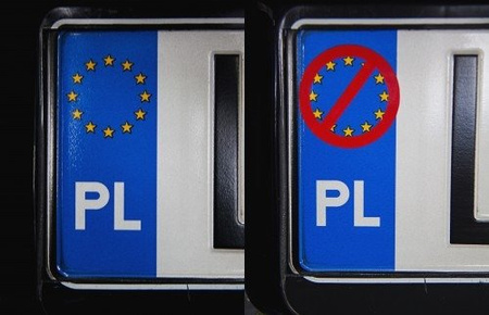 Naklejka anty-UE na tablicę rejestracyjną | Akcesoria \ Naklejki i wlepki